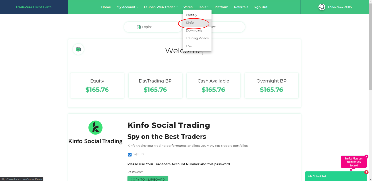 kinfo - Verified Trading Performance - Linking TradeZero